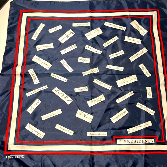 Vintage | Accessories | Red White Blue The Presidents Signatures ...